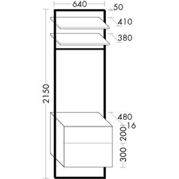 Burgbad Paneelsystem rc40 System PG2 2160x640x480 Lichtgrau Hochglanz, SFYS064F4014 SFYS064F4014