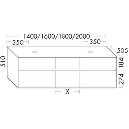 Burgbad Waschtischunterschrank rc40 Solitaire Matt Wei&szlig; Matt/Dunkelgrau Matt, SGBE140F4500A0109 SGBE140F4500A0109