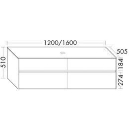 Burgbad Waschtischunterschrank rc40 Solitaire Matt Trend- oder RAL-Farbe Matt/Salbeigrau Ma, SGBJ160 SGBJ160F4532A0352