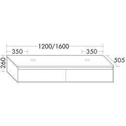 Burgbad Waschtischunterschrank rc40 Asteiche Natur/Wei&szlig; Hochglanz, SGBF160F4615A0031 SGBF160F4615A0031