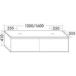 Burgbad Waschtischunterschrank rc40 Solitaire Matt Wei&szlig; Matt/Lichtgrau Matt, SGBU120F4500A0126 SGBU120F4500A0126