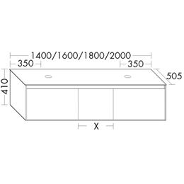 Burgbad Waschtischunterschrank rc40 Solitaire Matt Sand Matt/Schwarz Hochglanz, SGBV160F4502A0074 SGBV160F4502A0074