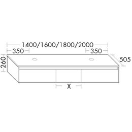 Burgbad Waschtischunterschrank rc40 Salbeigrau Hochglanz/Schwarz Hochglanz, SGBG200F5965A0074 SGBG200F5965A0074