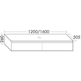 Burgbad Waschtischunterschrank rc40 Solitaire Matt Anthrazit Matt/Grau Ultramatt, SGBL140F4513A0337 SGBL140F4513A0337
