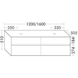 Burgbad Waschtischunterschrank rc40 Weiß Ultramatt/Anthrazit Matt, SGBN140F5756A0146 SGBN140F5756A0146