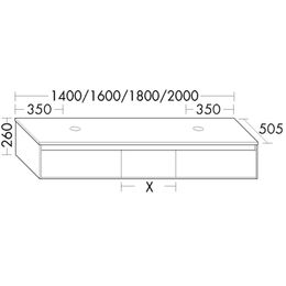 Burgbad Waschtischunterschrank rc40 Dunkelgrau Hochglanz/Eiche Authentic, SGBQ200F4525A0275 SGBQ200F4525A0275