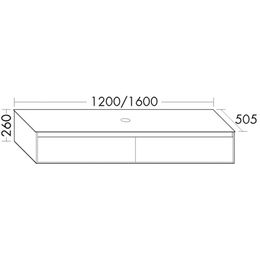 Burgbad Waschtischunterschrank rc40 Trend-/RAL-Farbe Ultramatt/Eiche h.gr., SGBL120F5764A0100 SGBL120F5764A0100