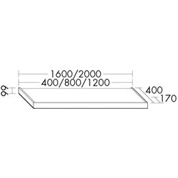 Burgbad Sockel rc40 System PG2 99x1600x400 Schilf Hochglanz, SOAL160F4002 SOAL160F4002