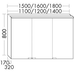 Burgbad Spiegelschrank rc40 800x1200x170 Eiche Weiß, SPMX120LF4612 SPMX120LF4612