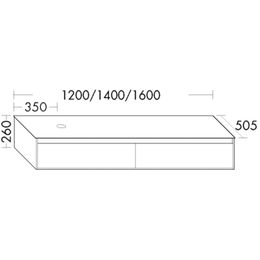 Burgbad Waschtischunterschrank rc40 Dunkelgrau Hochglanz/Schwarz Matt, SGKM120LF4525A0127 SGKM120LF4525A0127
