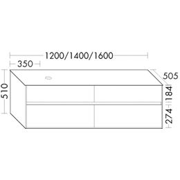 Burgbad Waschtischunterschrank rc40 Solitaire Matt Trend- oder RAL-Farbe Matt/Eiche h.gr., SGGF140LF SGGF140LF4532A0100