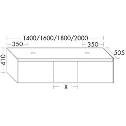 Burgbad Waschtischunterschrank rc40 Maple Natural/Salbeigrau Hochglanz, SGCA200F4614A0354 SGCA200F4614A0354