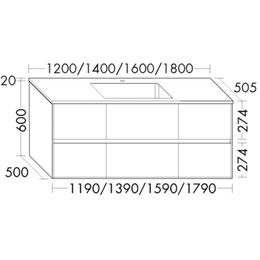 Burgbad Mineralguss Waschtisch-Set rc40 Eiche Hellgrau/Alpinweiss, SGKE160F4602C0001 SGKE160F4602C0001