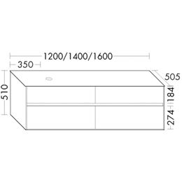Burgbad Waschtischunterschrank rc40 Solitaire Matt Wei&szlig; Matt/Dunkelgrau Matt, SGGG160RF4500A0109 SGGG160RF4500A0109