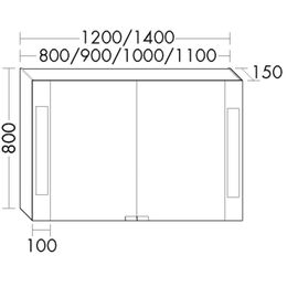 Burgbad Spiegelschrank rc40 System PG1 800x900x150 Anthrazit Matt, SPOD090F4026 SPOD090F4026