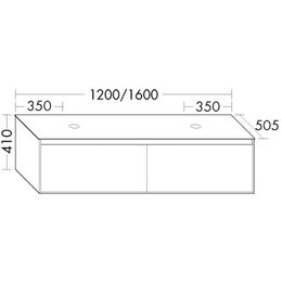 Burgbad Waschtischunterschrank rc40 Bambus Natur/Dunkelgrau Ultramatt, SGBZ160F4607A0338 SGBZ160F4607A0338