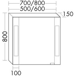 Burgbad Spiegelschrank rc40 System PG2 800x600x150 Eiche Weiß, SPNG060LF4114 SPNG060LF4114