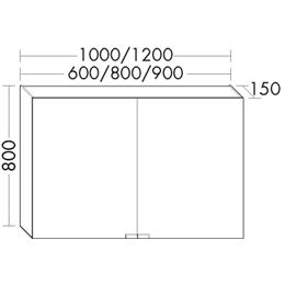 Burgbad Spiegelschrank rc40 System PG2 800x1000x150 Weiß Hochglanz, SPNJ100F4000 SPNJ100F4000