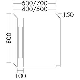 Burgbad Spiegelschrank rc40 System PG2 800x700x150 Eiche Natur, SPOB070LF4100 SPOB070LF4100