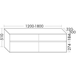 Burgbad Unterschrank rc40 Bambus Natur/Weiß Hochglanz, USHS120F4607A0031 USHS120F4607A0031