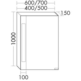 Burgbad Spiegelschrank rc40 System PG1 1000x600x150 Grau Matt, SPNK060RF4024 SPNK060RF4024