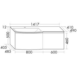 Burgbad Keramik Waschtisch-Set rc40 Solitaire Matt Lichtgrau Matt/Taupe, SGCB142LF4509C0040 SGCB142LF4509C0040