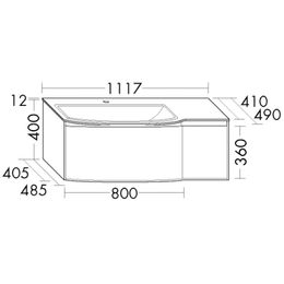 Burgbad Keramik Waschtisch-Set rc40 Sand Hochglanz/Schwarz Matt, SGCB112RF4516C0038 SGCB112RF4516C0038