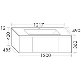 Burgbad Keramik Waschtisch-Set rc40 Solitaire Matt Schilf Matt/Taupe, SGCC122F4503C0040 SGCC122F4503C0040