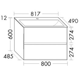Burgbad Keramik Waschtisch-Set rc40 Solitaire Matt Sand Matt/Alpinweiss, SGKB082F4502C0001 SGKB082F4502C0001