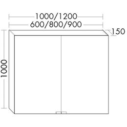 Burgbad Spiegelschrank rc40 System PG2 1000x800x150 Eiche Weiß, SPNO080F4114 SPNO080F4114