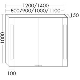 Burgbad Spiegelschrank rc40 System PG2 1000x1100x150 Grau Ultramatt, SPOI110F5779 SPOI110F5779