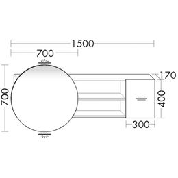 Burgbad Spiegelschrank Coco HGL 700x1500x170 Lichtgrau Hochglanz, SPRM150LF2847 SPRM150LF2847