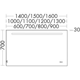 Burgbad Leuchtspiegel Lin20 Melamin 700x1400x30 Lin20 Melamin, SIIX140PN529 SIIX140PN529