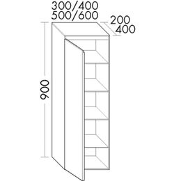 Burgbad Halbhochschrank rc40 Bambus Natur/Wei&szlig; Hochglanz, UHEU030LF4607A0031 UHEU030LF4607A0031
