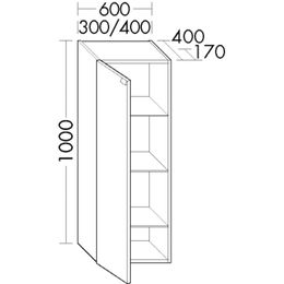Burgbad Halbhochschrank rc40 System PG2 1000x300x400 Bambus Natur, UHEQ030LF4109 UHEQ030LF4109