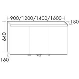 Burgbad Spiegelschrank Orell Melamin 640x900x180 Eiche Dekor Silber, SPRV090F6069 SPRV090F6069