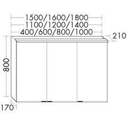 Burgbad Spiegelschrank rc40 Solitaire Matt 800x1100x170 Sand Matt, SPSY110LF4502 SPSY110LF4502