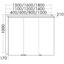 Burgbad Spiegelschrank rc40 1000x600x170 Weiß Ultramatt, SPSZ060LF5756 SPSZ060LF5756