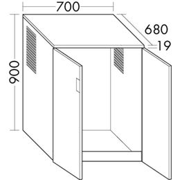 Burgbad Unterschrank rc40 System PG2 900x700x680 Trend-/RAL-Farbe Ultramatt, USHT070F5782 USHT070F5782