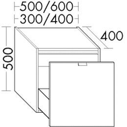 Burgbad Unterschrank rc40 System PG2 500x500x400 Eiche Schwarz, USHX050F4106 USHX050F4106