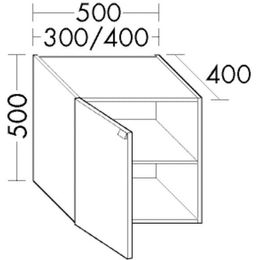 Burgbad Unterschrank rc40 System PG2 500x400x400 Eiche Schwarz, USHW040LF4106 USHW040LF4106