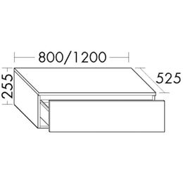 Burgbad Unterschrank Cube PG1 255x800x525 Eiche Dekor Cashmere, USIF080F3784 USIF080F3784