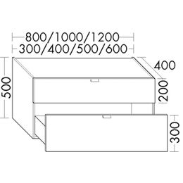 Burgbad Unterschrank rc40 System PG2 500x1000x400 Eiche Schwarz, USHY100F4106 USHY100F4106