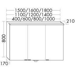 Burgbad Spiegelschrank rc40 Solitaire Matt 800x400x170 Schilf Matt, SPTN040LF4503 SPTN040LF4503
