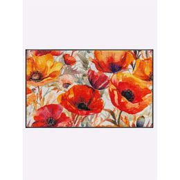 Fußmatte wash+dry by Kleen-Tex Teppiche Gr. B/L: 60 cm x 85 cm, 7 mm, 1 St., beige (natur, rot) Fußmatten gemustert