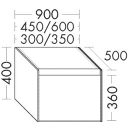 Burgbad Unterschrank zu Konsolenplatte rc40 S. H 400x900x500 Schilf Hochglanz, USIY090RF4517 USIY090RF4517