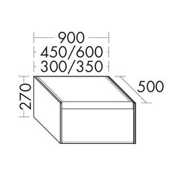 Burgbad Unterschrank zu Konsolenplatte rc40 S. H 270x900x500 Grau Hochglanz, USJA090RF4524 USJA090RF4524