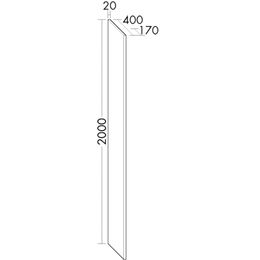 Burgbad Seitenwange rc40 System PG2 2000x20x400 Schilf Hochglanz, WAAV002F4002 WAAV002F4002