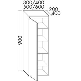 Burgbad Halbhochschrank rc40 Solitaire Matt Wei&szlig; Matt/Bambus Natur, UHEJ030RF4500A0079 UHEJ030RF4500A0079