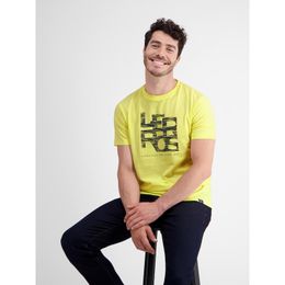 Lerros T-Shirt &raquo;T-Shirt mit Print&laquo; PURE LEMON M M Gerippter Rundhalsausschnitt